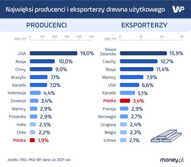 Eksport polskiego drewna do Chin. Branża alarmuje - Money.pl