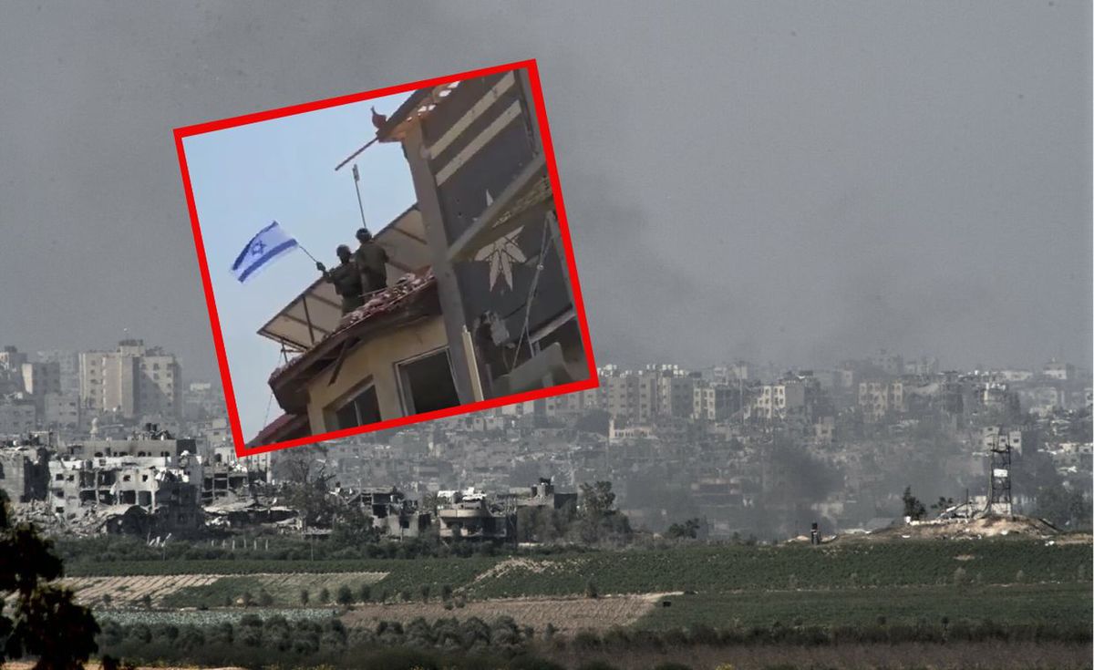 Strefa Gazy z flagą Izraela. Po raz pierwszy od 2005 roku - WP Wiadomości