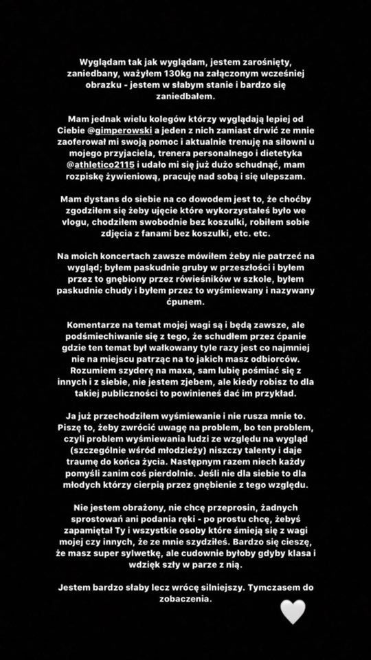 Gimper drwi ze wzrostu wagi Bedoesa: "Chłop jak się ROZTYŁ. A taki ...