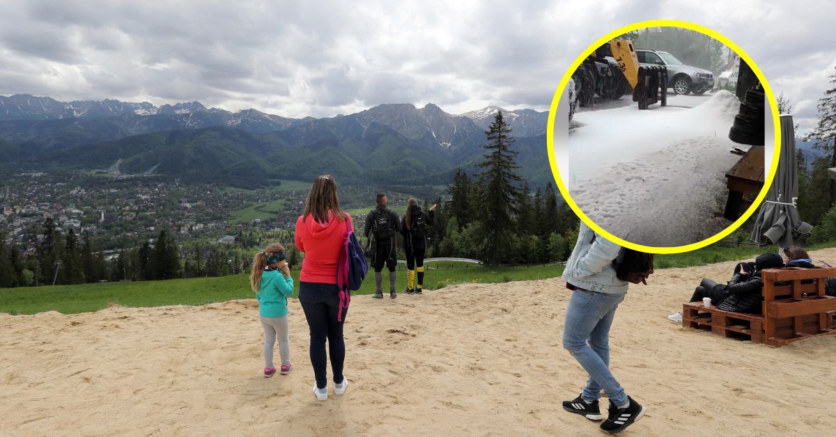 Biało jak zimą. To obraz po burzy w Zakopanem - WP Wiadomości