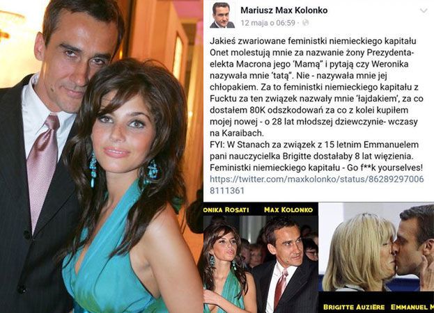 Mariusz Max Kolonko o 64-letniej żonie prezydenta Francji: "W Stanach za związek z 15 letnim ...