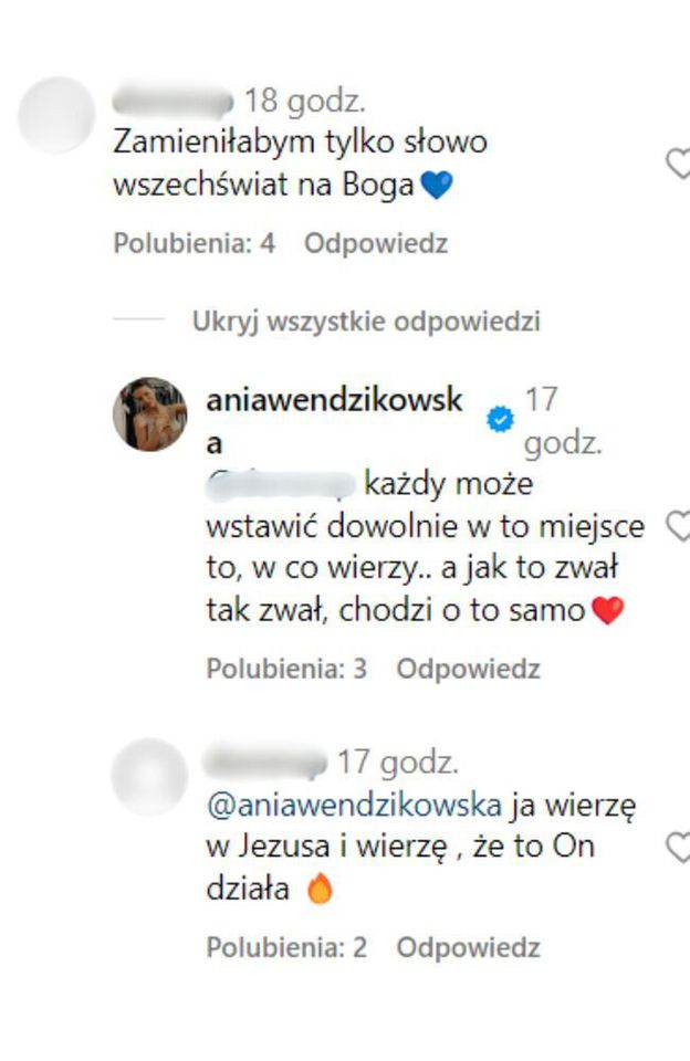 Anna Wendzikowska odpowiada na komentarz o Bogu - Pudelek