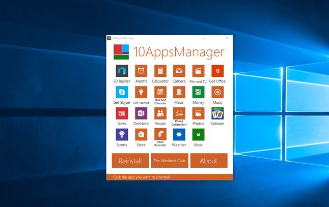 10AppsManager pomoże usunąć aplikacje wbudowane w Windows 10