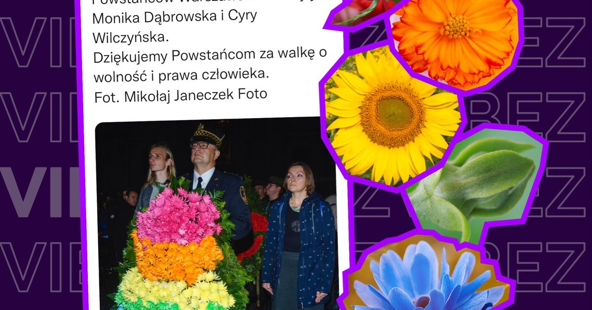 Homokomando składa tęczowy wieniec dla Powstańców Warszawskich. Osoby ...