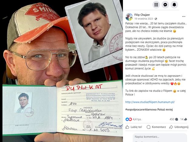 Afera Collegium Humanum. Filip Chajzer w końcu przemówił - Pudelek