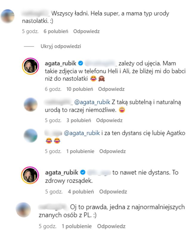 Agata Rubik o swoim wyglądzie: "Bliżej mi do babci niż do nastolatki" - Pudelek