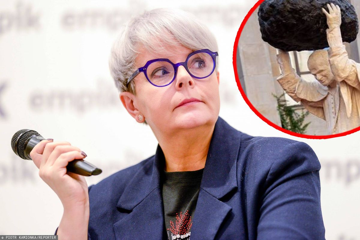 Karolina Korwin Piotrowska pokazuje memy z pomnikiem Jana Pawła II ...