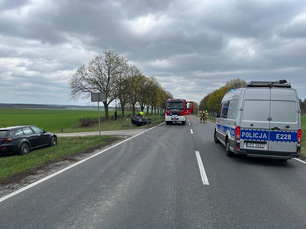 Wypadek na DK32 koło Sulechowa. Jedna osoba ranna, droga zablokowana