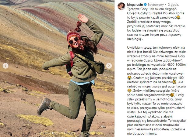 Kinga Rusin pozdrawia z Tęczowych Gór. Znów zagrała na nosie prawicy - Pudelek