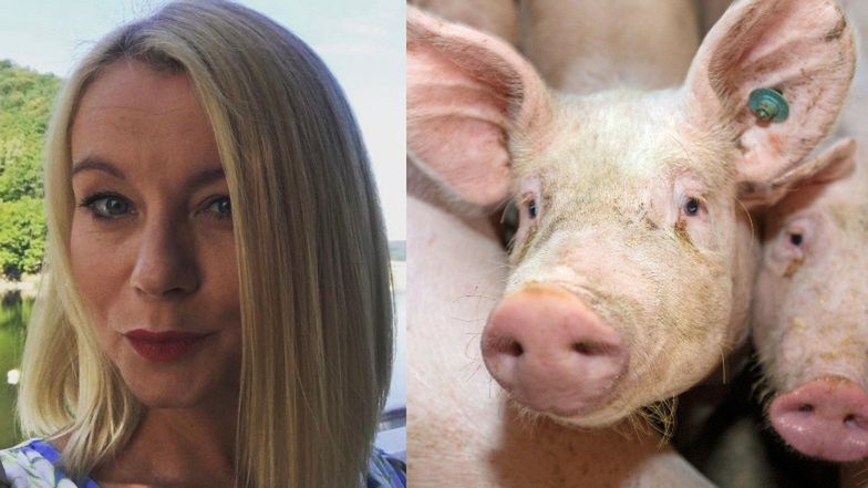 Aktorka z "Pierwszej miłości" TARZA SIĘ NAGO ZE ŚWINIAMI (FOTO) - Pudelek