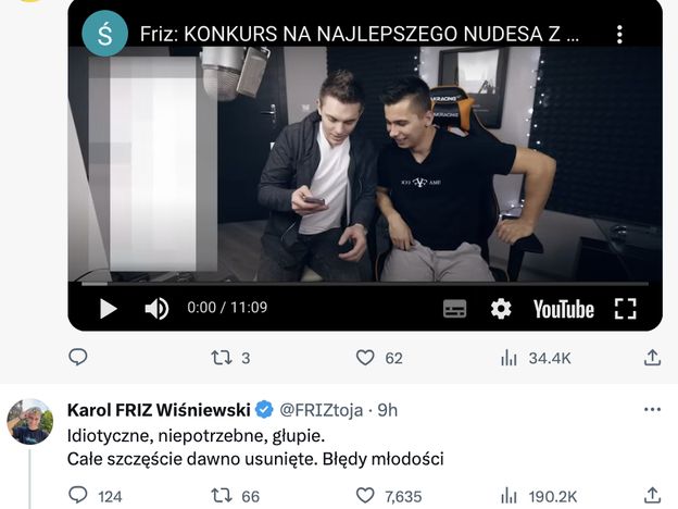 Przypomnieli Frizowi okropne nagranie z przeszłości. Już zareagował - Pudelek