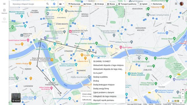 Google Maps: jak zmierzyć odległość między punktami?