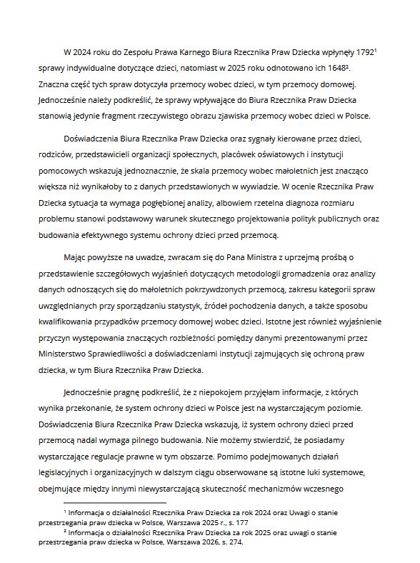 Pismo RPD do wiceministra sprawiedliwości. Wirtualna Polska ujawnia treść