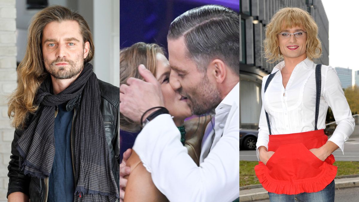 Tak kiedyś wyglądał Rogacewicz. Grał kobietę, miał też włosy do ramion ...