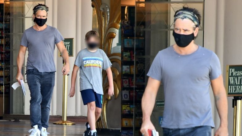 Przykładny tata Colin Farrell maszeruje w towarzystwie Henry'ego ...