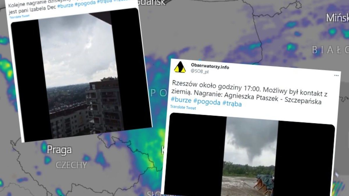 Trąba powietrzna nad Rzeszowem! Nagrania mrożą krew w żyłach