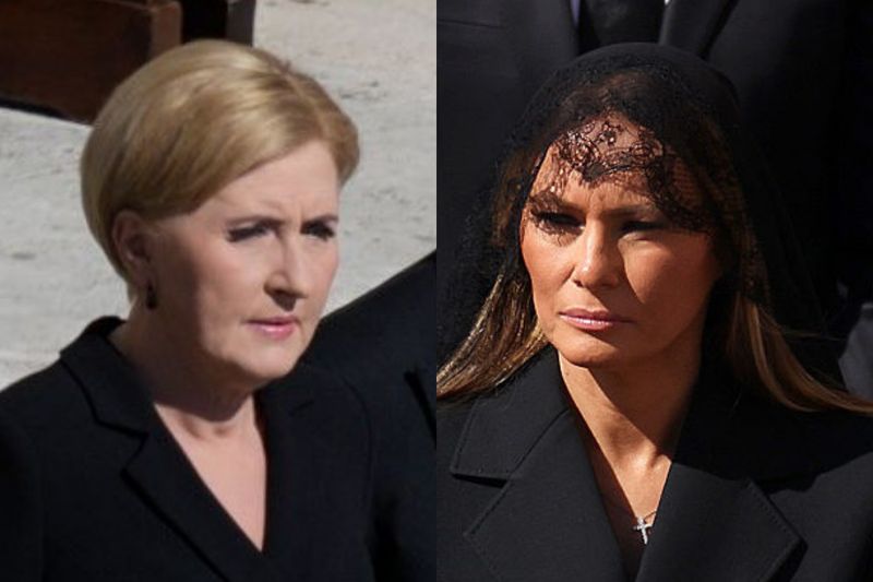 Agata Duda i Melania Trump na pogrzebie Franciszka. Ta różnica rzucała ...
