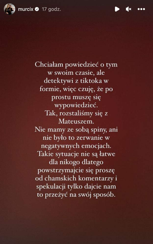 Murcix i Matter ROZSTALI SIĘ. Youtuberka wydała oświadczenie - Pudelek