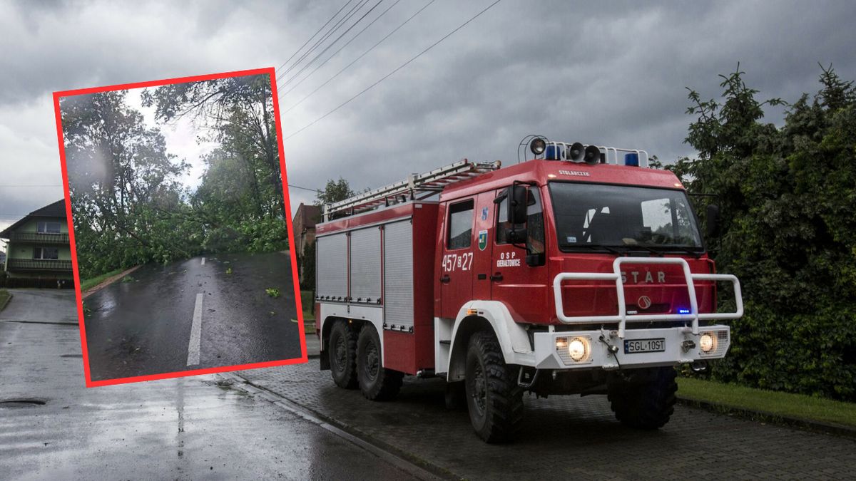 Potężna nawałnica pod Warszawą. Wóz strażacki utknął w zalanym tunelu