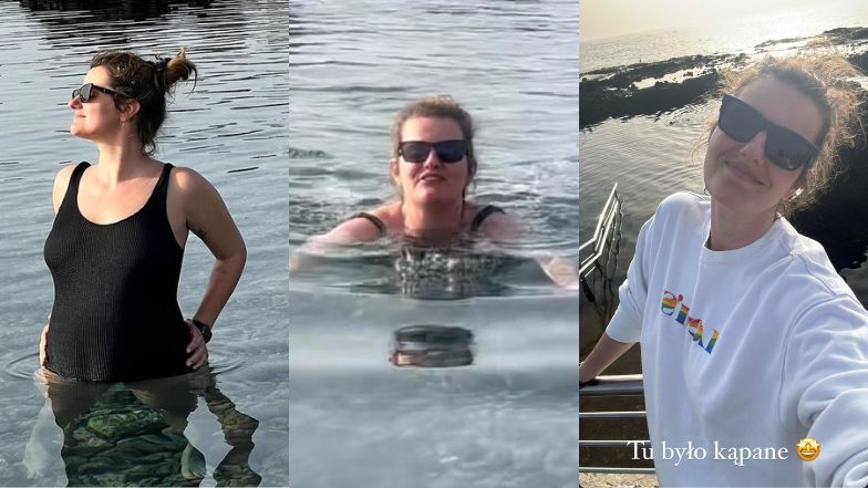 Zofia Zborowska pluska się w morzu. Tak wypoczywa przed porodem - Pudelek