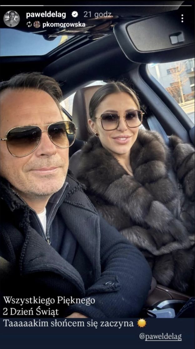 MIŁOŚĆ KWITNIE. Paweł Deląg prezentuje świąteczny kadr z ukochaną - Pudelek