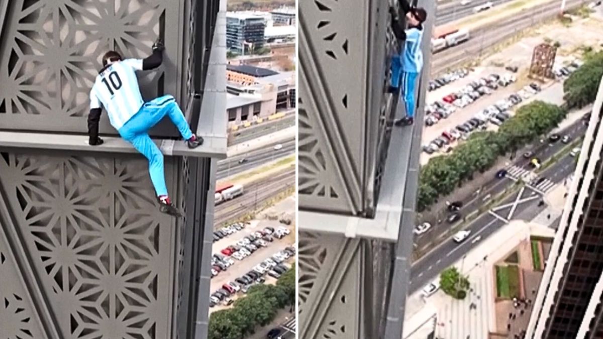 O Polaku mówi cały świat. Banot wspiął się na wieżowiec. Nagranie z ...