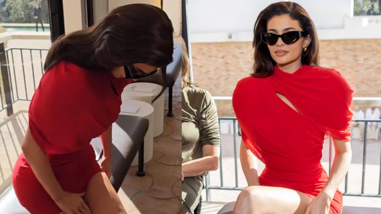 Kylie Jenner w czerwonej mini. Milionerka o krok od WPADKI! - Pudelek