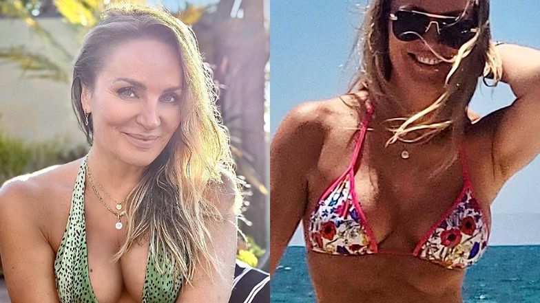 Eva Halina Rich pozuje w KUSYM BIKINI. 58-letnia gwiazdka "Żon Hollywood" zachwyca formą - Pudelek