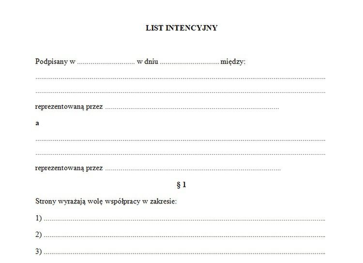 Wzór listu intencyjnego. Czym jest list intencyjny? Co powinien ...