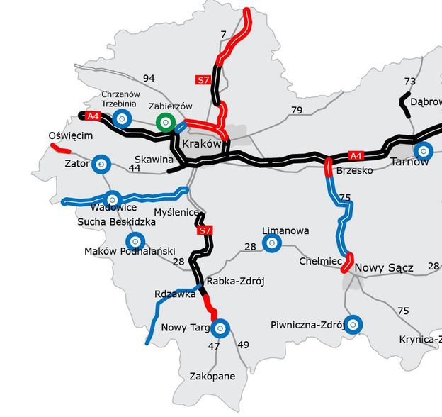 Wielki problem nowej zakopianki (drogi ekspresowej S7 Kraków - Myślenice). Tak GDDKiA chce ...