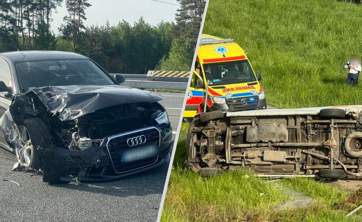 Cztery osoby ranne. Wypadek z udziałem busa na A4