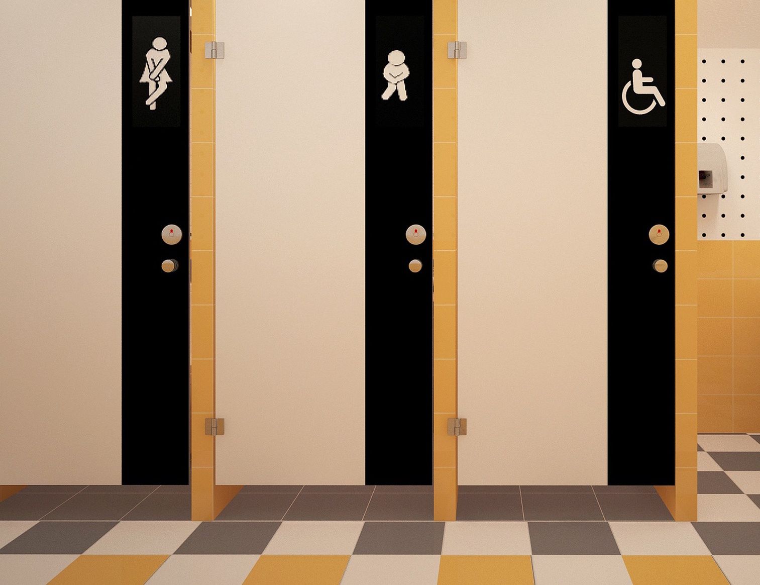 Po co ta szpara? Oto dlaczego drzwi publicznych WC nie sięgają ziemi