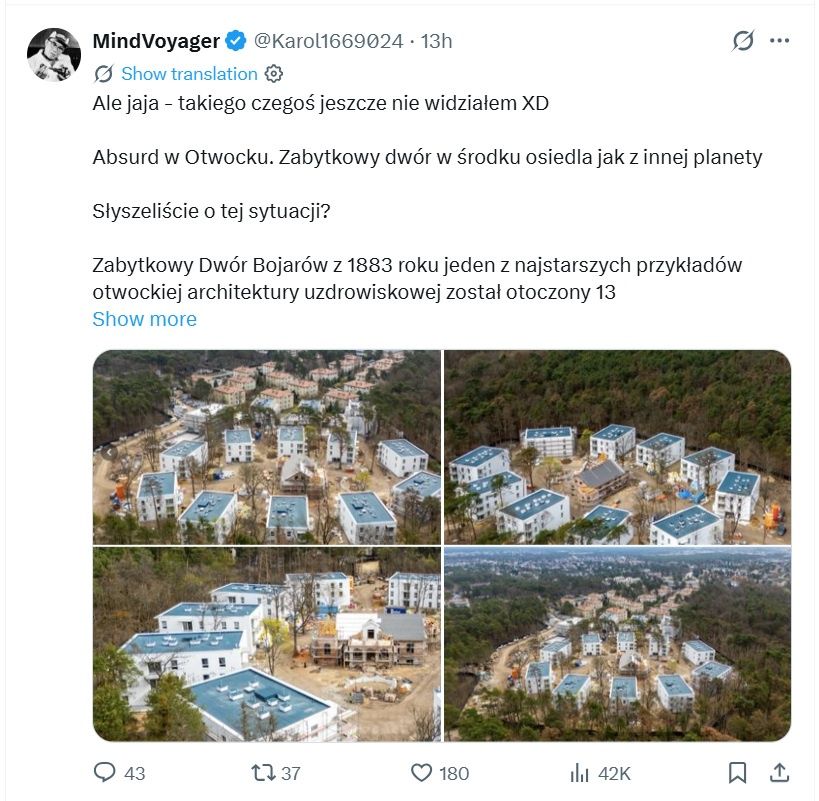 Zabytkowy dwór w Otwocku otoczony blokowiskiem. Inwestycja budzi dużo ...