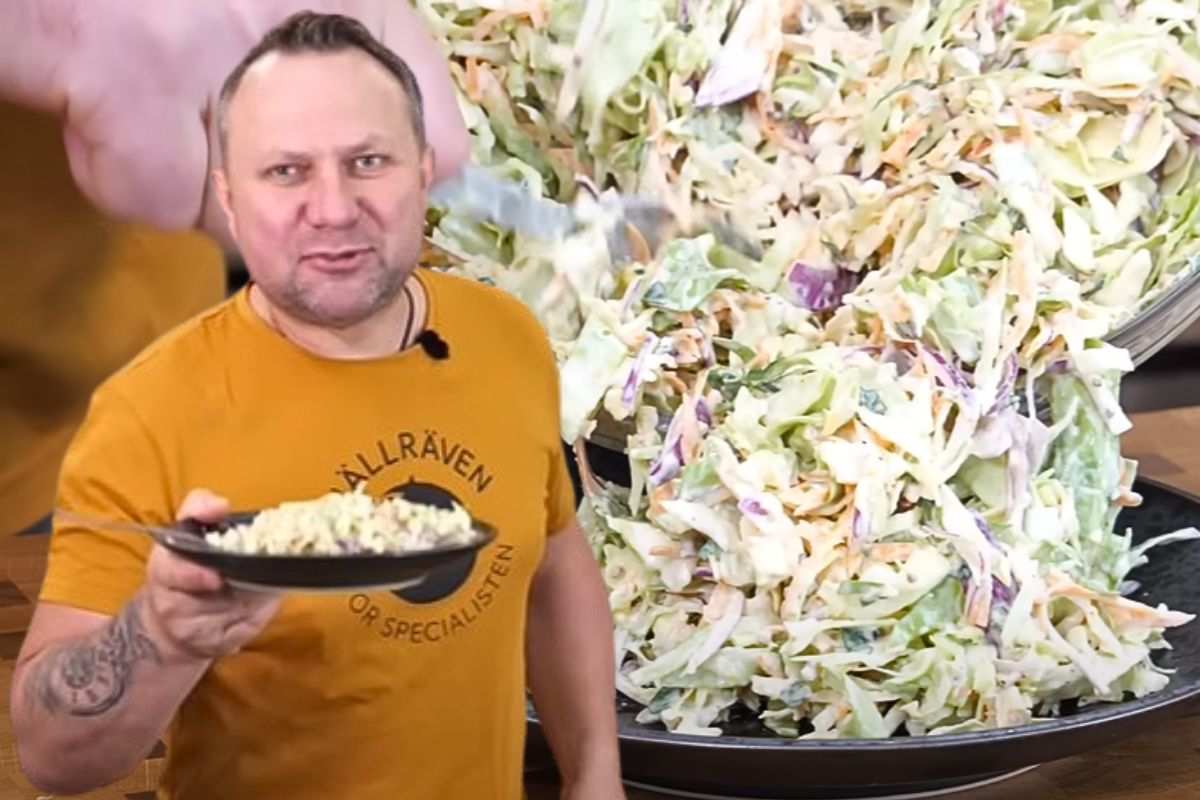 Tomasz Strzelczyk robi surówkę z młodej kapusty w trzy minuty. Chrupie ...