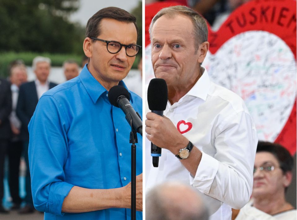 Pytanie o wiek emerytalny w debacie TVP. Tusk nagle wyciągnął kartkę. Przypomniał Morawieckiemu ...