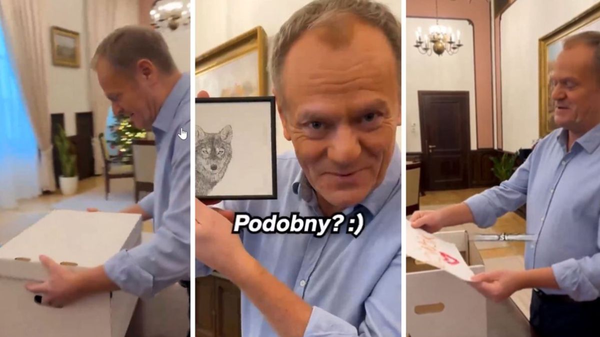 Tusk kpi ze słów Rydzyka. Pokazał jeden rysunek - WP Wiadomości