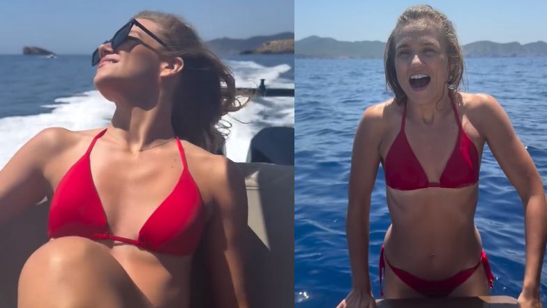 Kaczorowska na łódce na Ibizie. Pokazała się w bikini - Pudelek