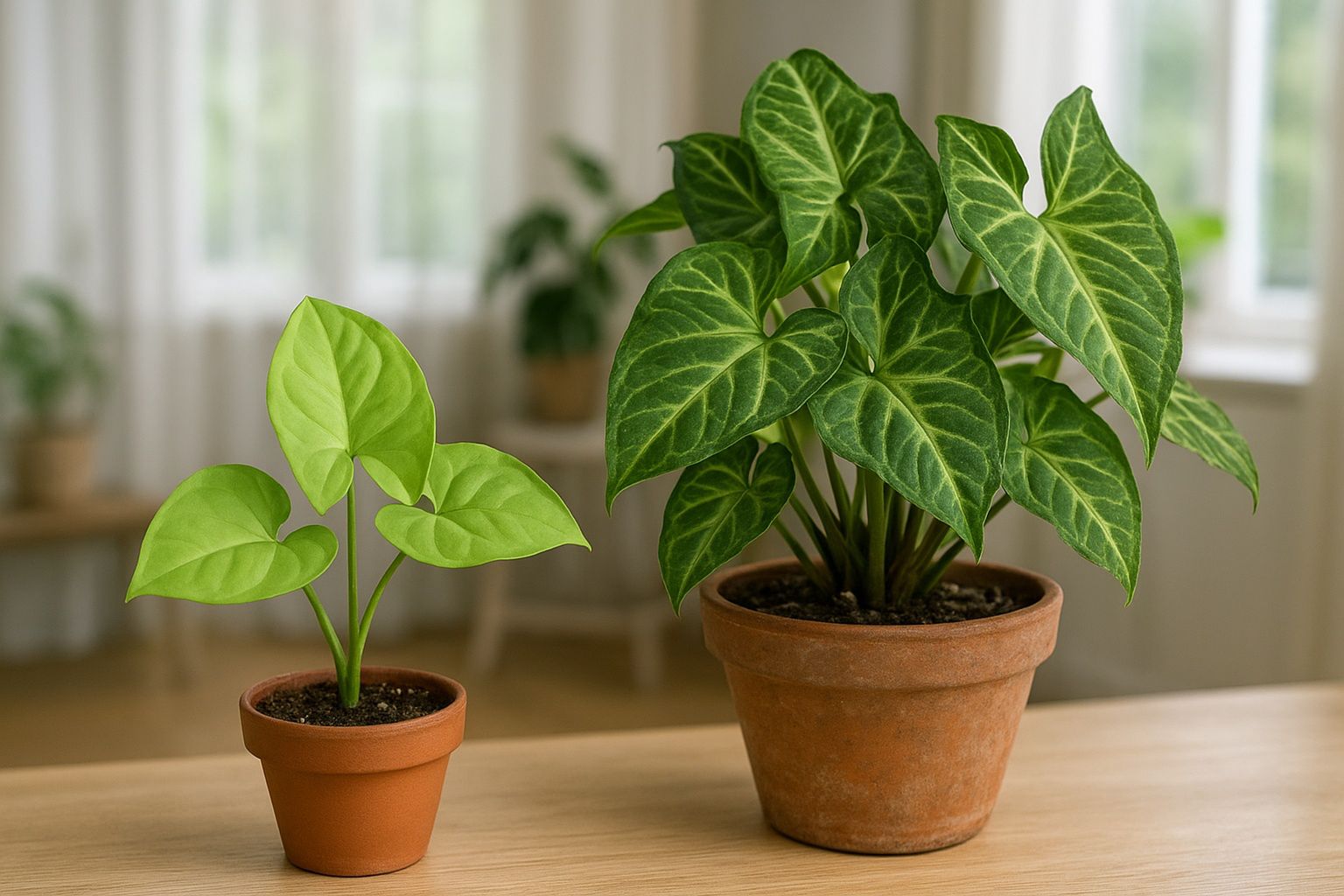 Syngonium. Dynamiczna roślina, która zmienia kształt liści w trakcie ...