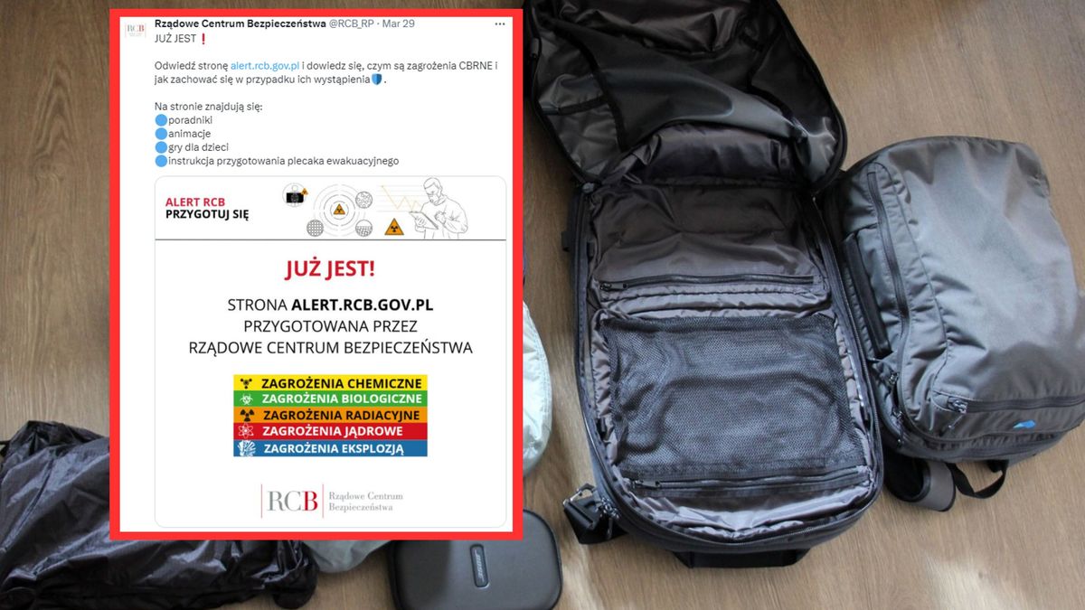 Plecak ewakuacyjny. RCB edukuje, jak reagować na zagrożenia