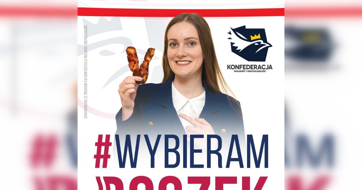 Kandydatka Konfederacji pozuje z boczkiem. Poza tym wszystko w normie ...