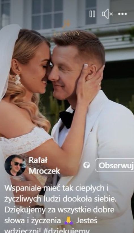 Mroczek świętuje pierwszą rocznicę ślubu. Są nowe zdjęcia - Pudelek