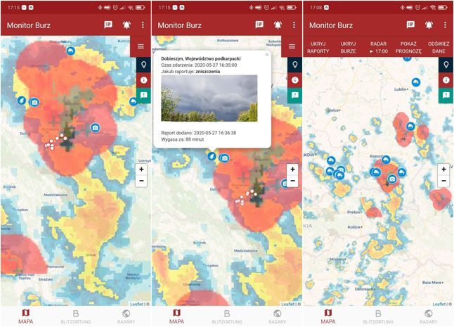 Monitor Burz to aplikacja, która ostrzeże Cię przed gromami