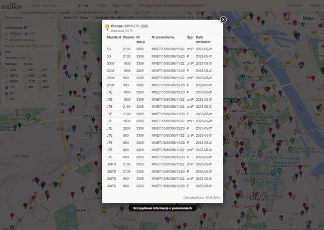 Mapa nadajników LTE i 5G. Sprawdź, gdzie jest najbliższy BTS