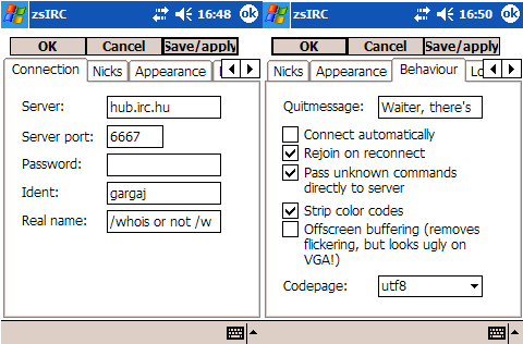 Klient IRC dla Windows Mobile