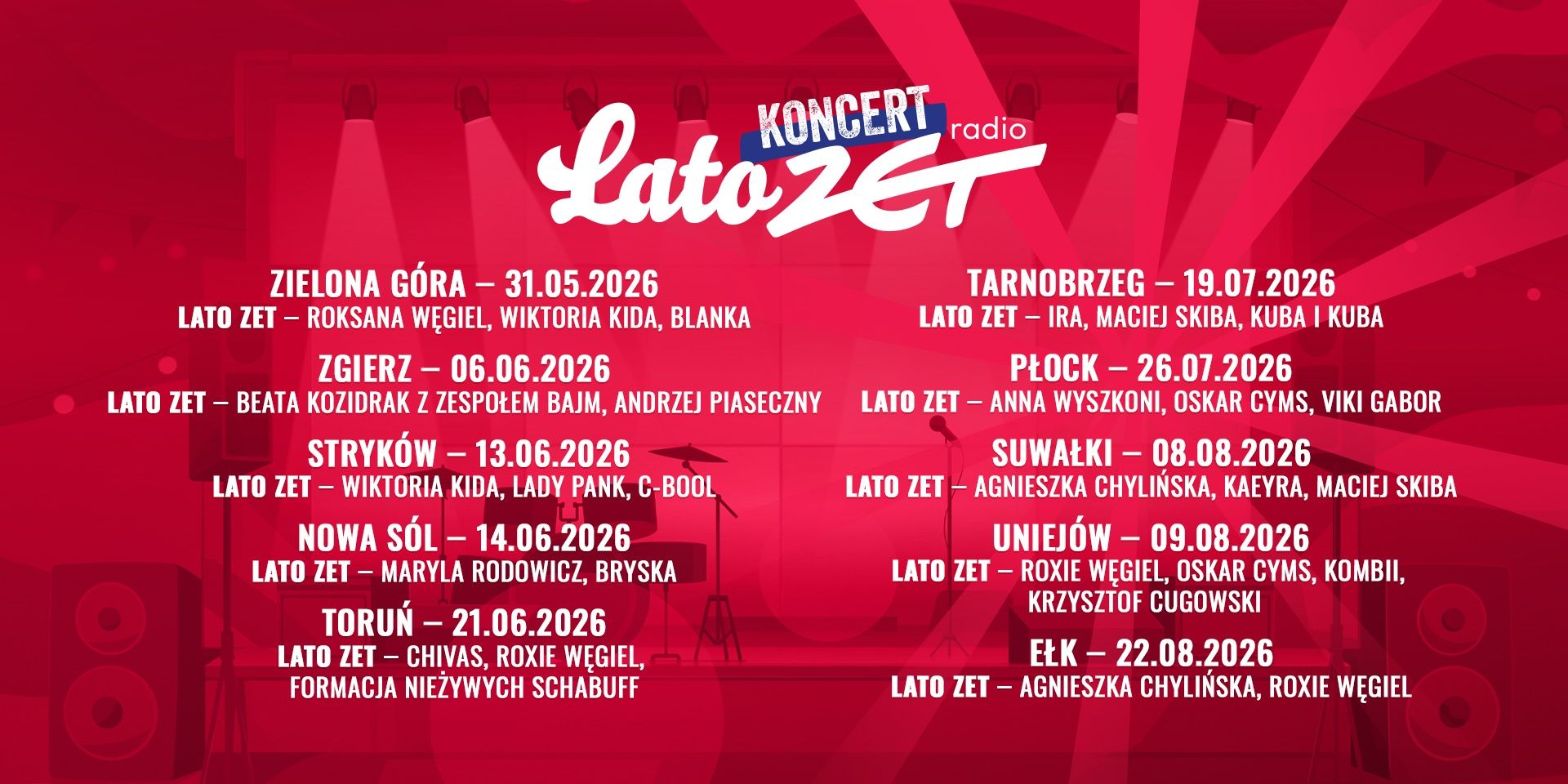 Lato ZET 2026 rusza w trasę! Gwiazdy wystąpią także w Płocku!