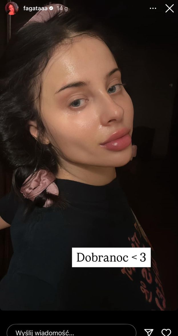 Naturalna Fagata prezentuje swoje lico bez grama makijażu tuż przed pójściem do łóżka - Pudelek