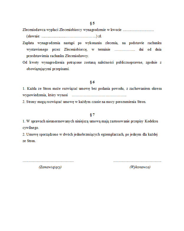 Umowa zlecenie – wzór dokumentu - praca.money.pl