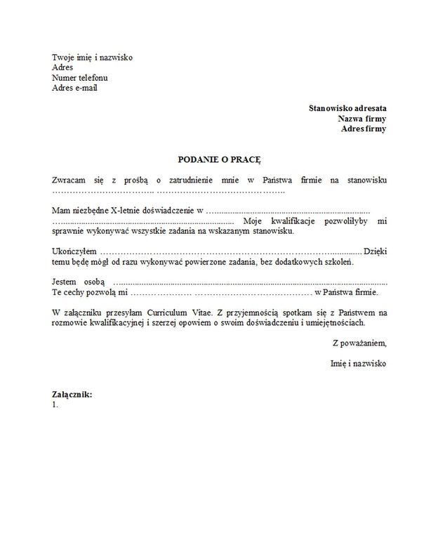 Wzór podania o pracę. Czym się różni od listu motywacyjnego? - praca.money.pl